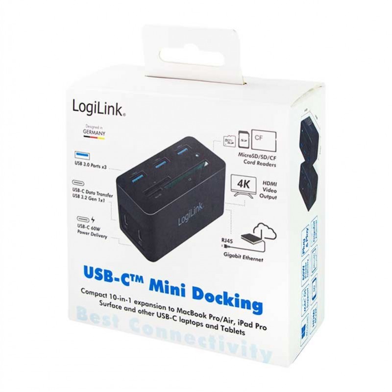 LOGI-UA0370 - Docking Station USB-C 3.2 Gen 1, Expansión 10 en 1